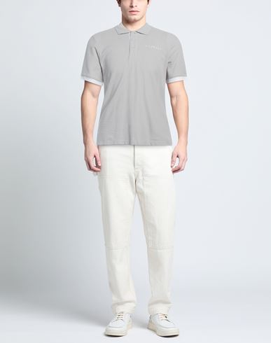 JOHN RICHMOND man polo shirt light grey size s cotton
